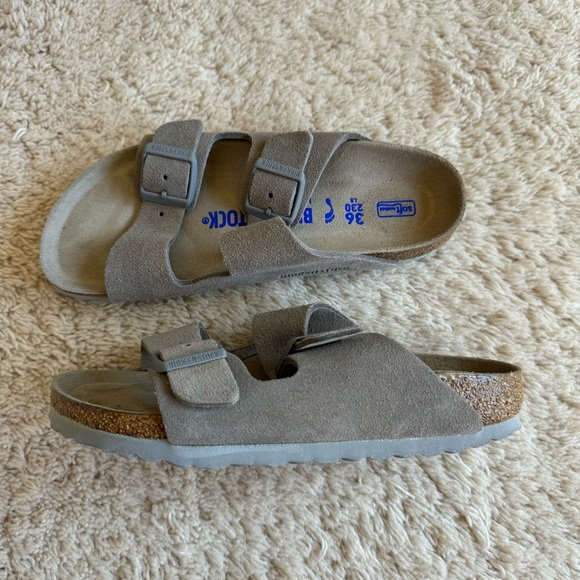 Birkenstock | Shoes | Birkenstock Arizona Stone Coin Suede Gray | Poshmark